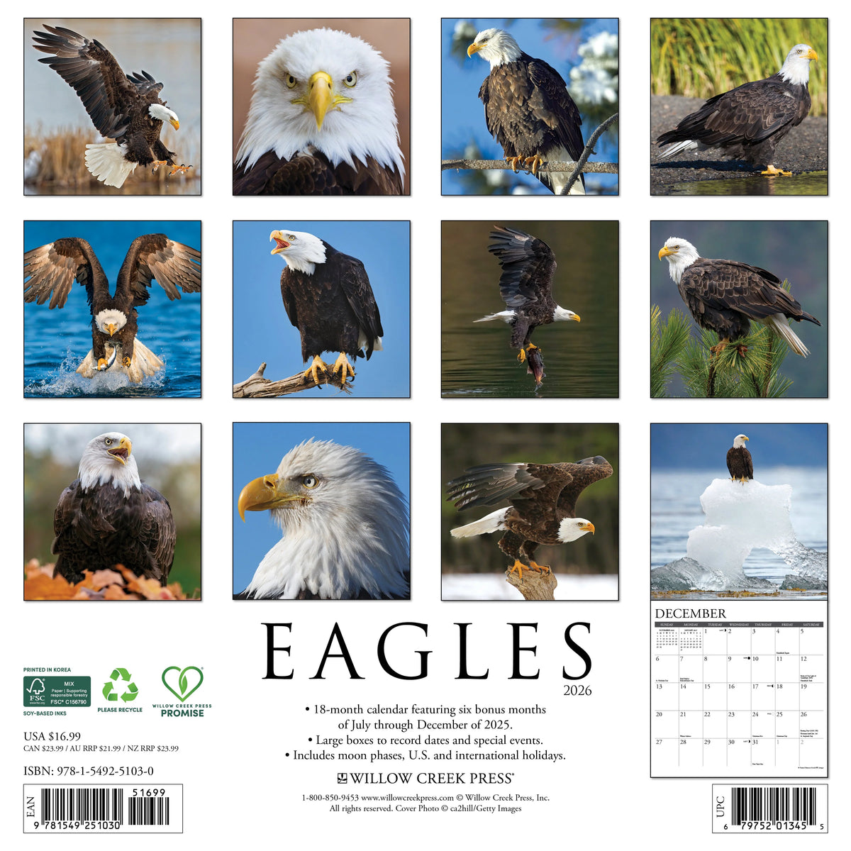 Eagles 2026 Wall Calendar – National Eagle Center Gift Shop
